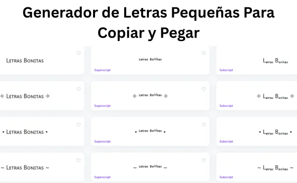Generador de Letras Pequeñas ᴾᵃʳᵃ ᶜᵒᵖⁱᵃʳ ʸ ᴾᵉᵍᵃʳ
